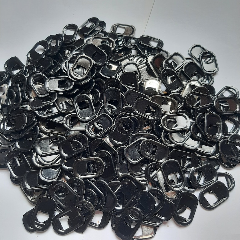 200 Black Aluminum Pop/soda/beer Tabs for Crafts, DIY Projects and More ...