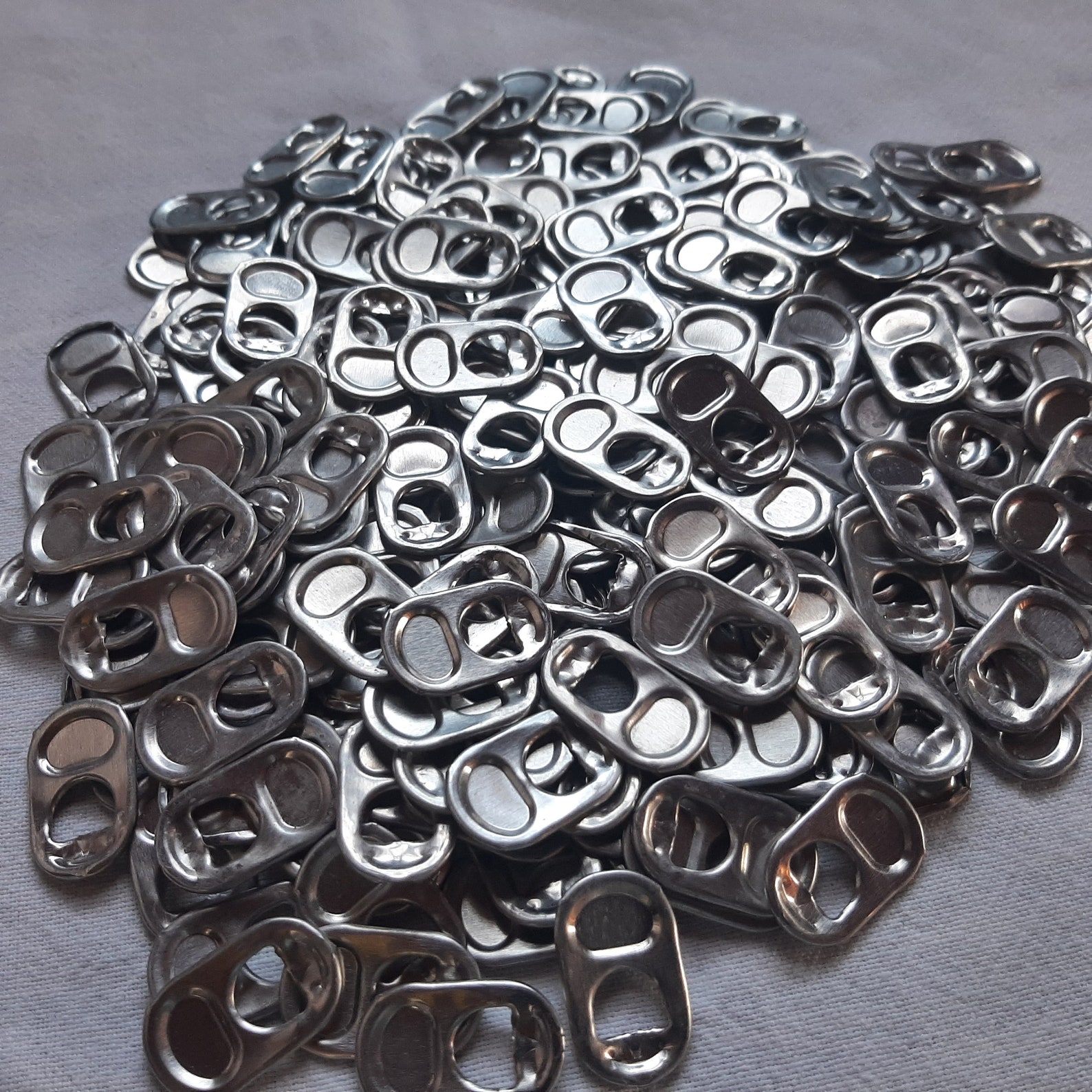 400 Silver Aluminum Pop/soda/beer Ring Pull Tabs for Crafts (1-hole ...