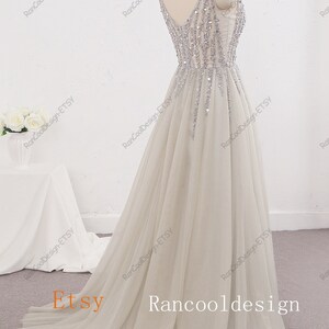 Silver Grey Dress Slit Skirt Quinceanera Dress Girl Graduation Party ...