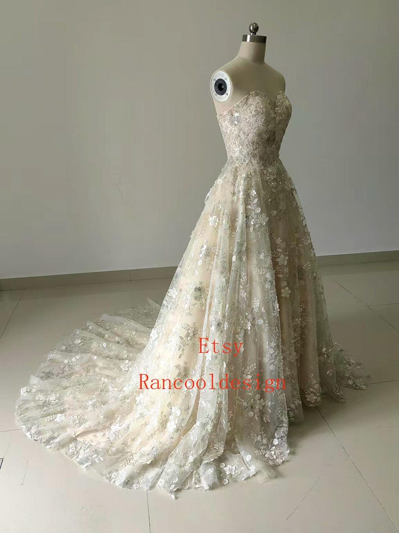 Custom Made Wedding Dress Unique Lace Bridal Gown Bride Dress - Etsy