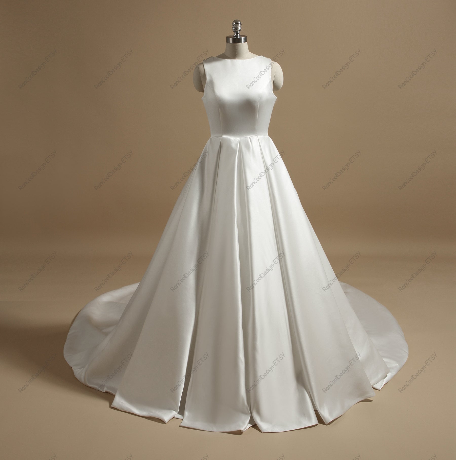 Modest Satin Wedding Dress 2022 Bridal Gown Dresses for Brides Beach ...
