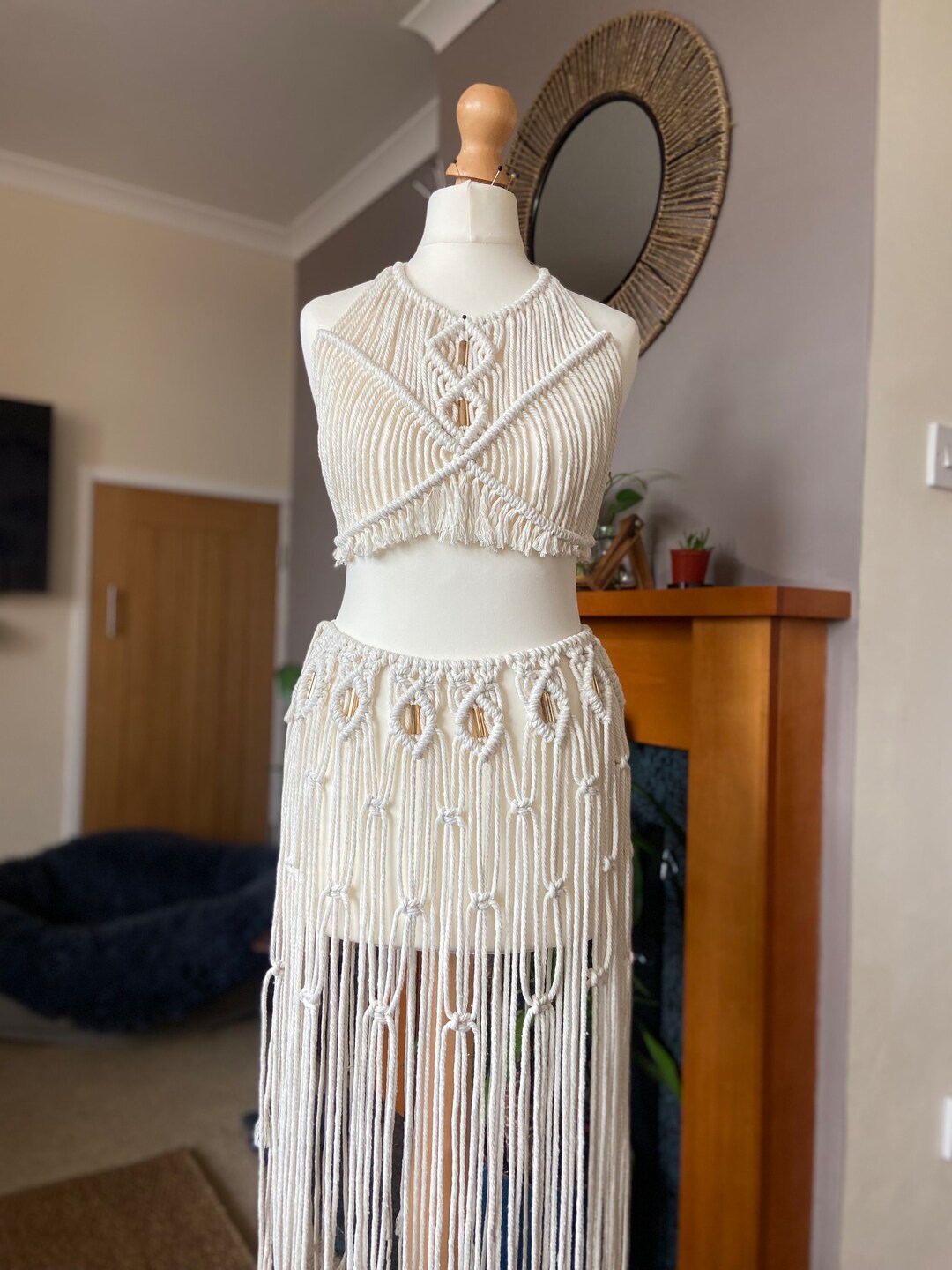 Boho Macrame Dress Beach Festival Skirt & Top Set - Etsy