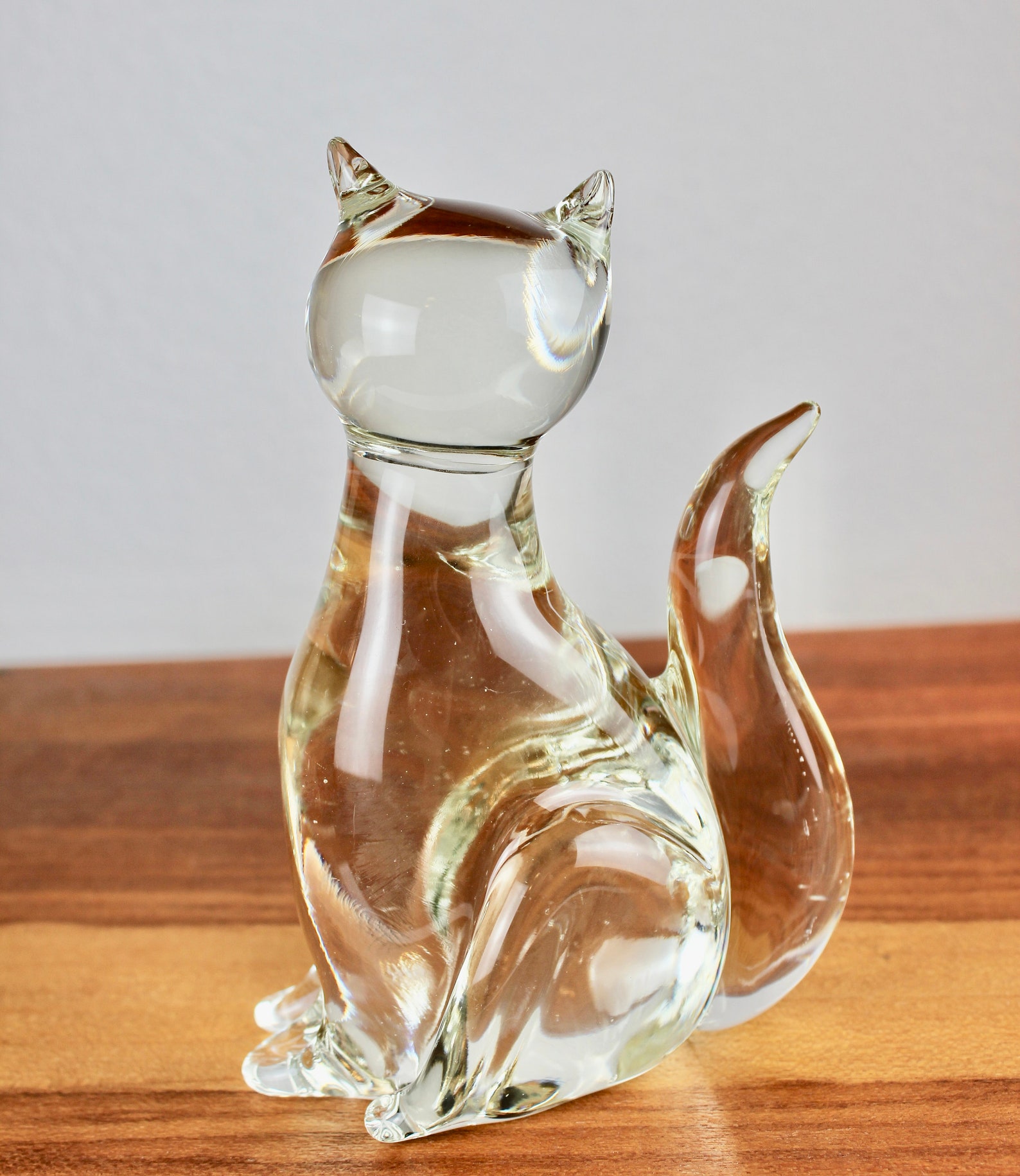 Vintage Murano Art Glass Cat Figurine 5 3/4 Inches Tall Whimsical ...