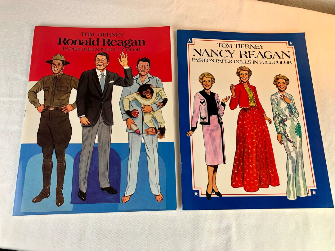 Ronald and Nancy Reagan Paper Doll Books by Tom Tierney - 1980's ...