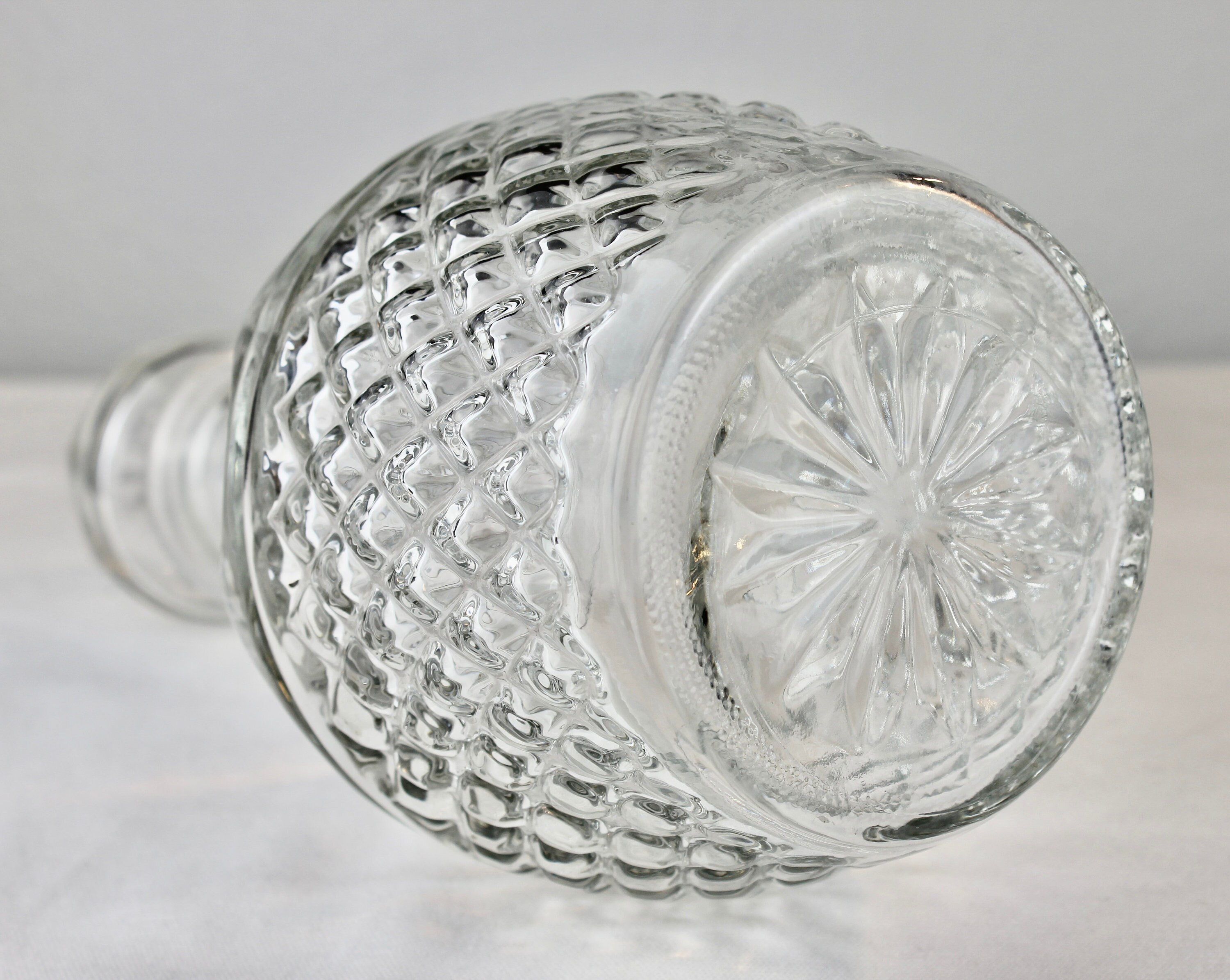Vintage Princess House Decanter Diamond Pattern Pressed Glass Bottom ...
