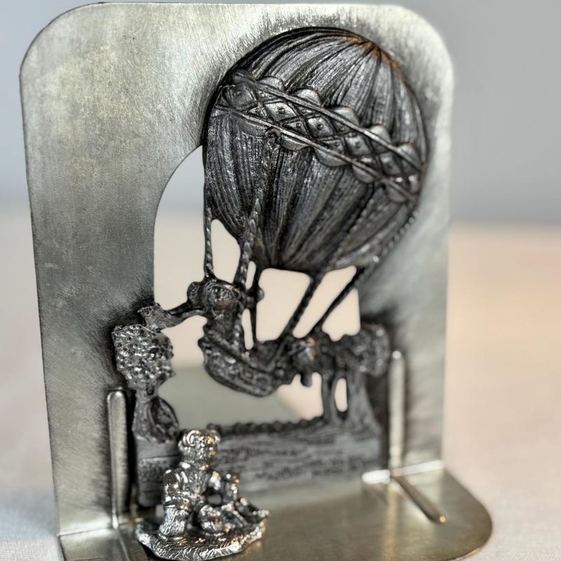 Vintage Pewter Bookends - Etsy
