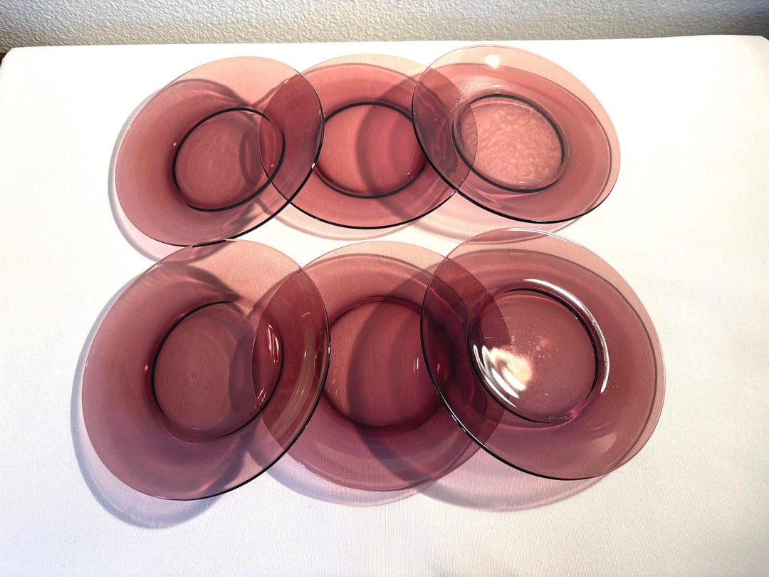 Vintage Purple Amethyst Glass Plates 7 1/2 Inches - Set of 6 Salad ...