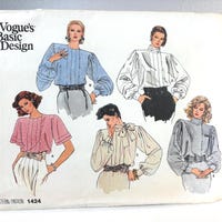 Vogue 9221 Sewing Pattern for Misses Blouse CUT to Size 10, Fitted ...