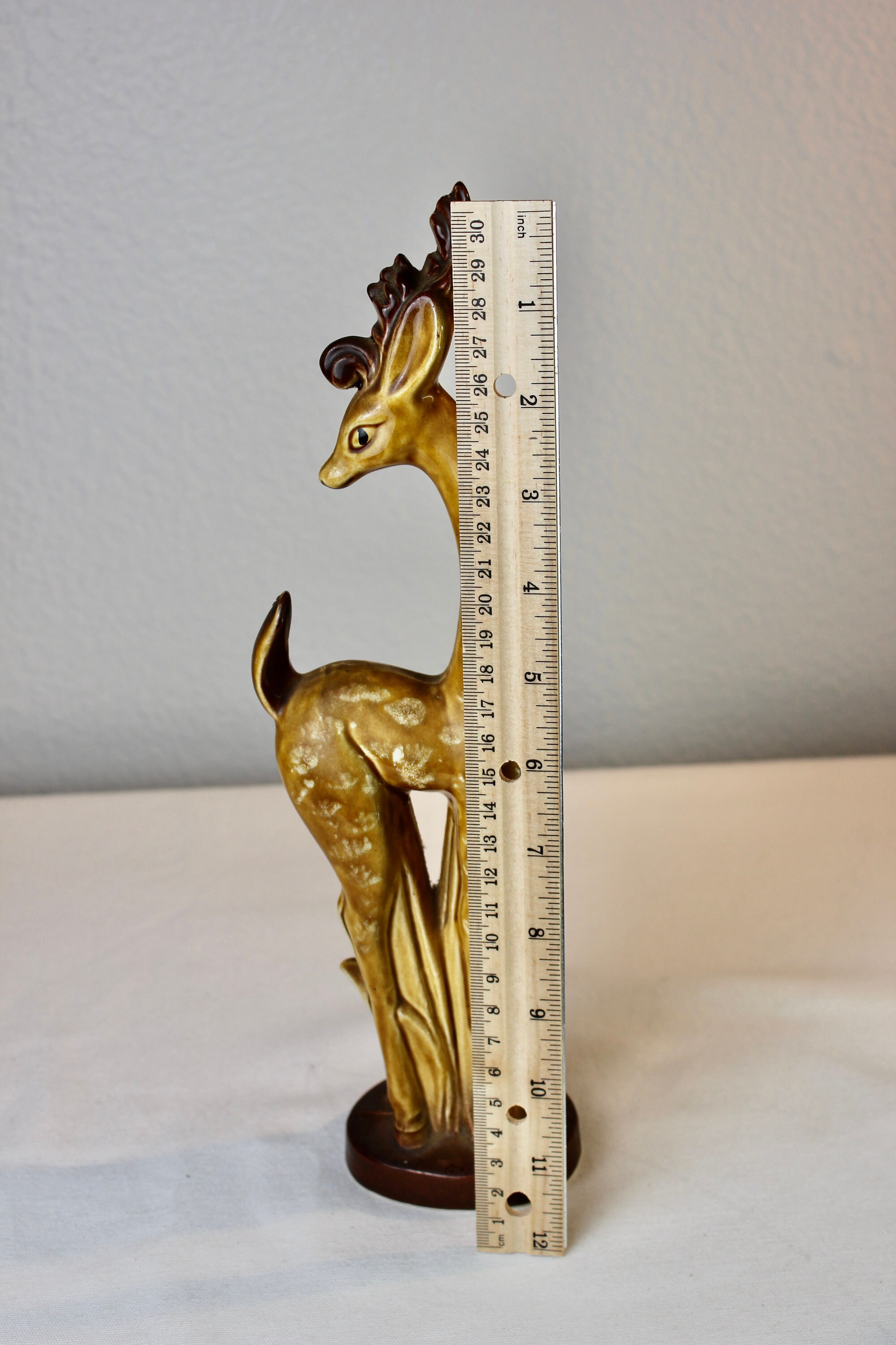 Vintage Deer Figurine 12 Inches Tall Long Legs Long Neck Turned Look ...