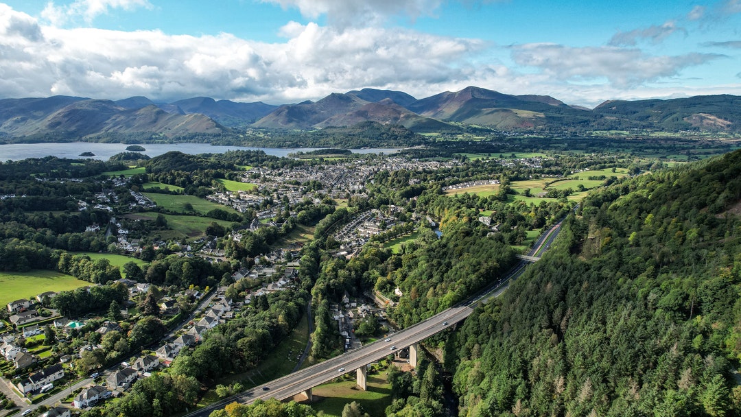 Keswick, Cumbria, the Lake District, Aerial Photograph. - Etsy
