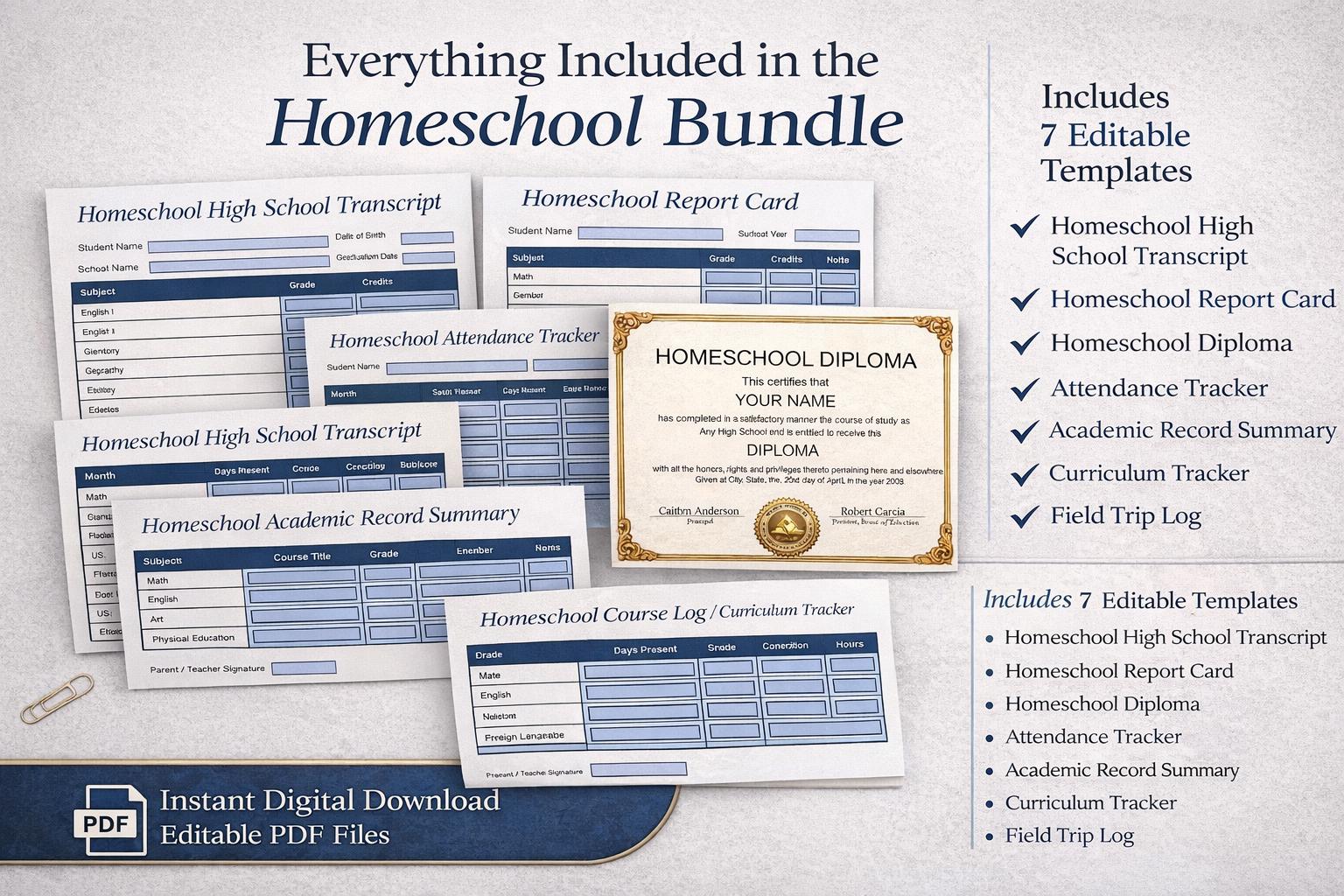 Ultimate Homeschool Planner Bundle 50+ Pages | Fillable Homeschool ...