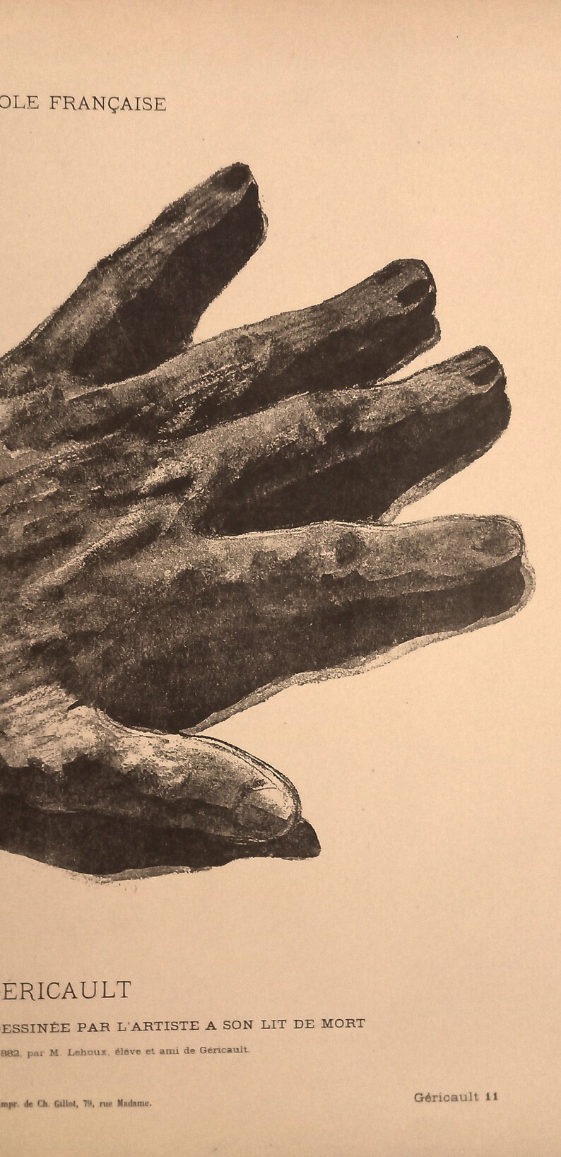 Antique Lithograph of a Hand Drawing by Théodore Géricault - Etsy