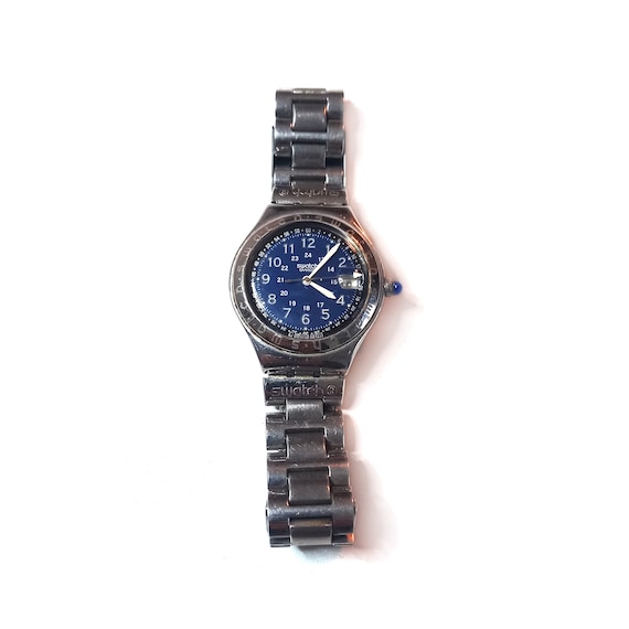 Vintage Swatch Irony watch from 1993, Blue metal swat… - Gem