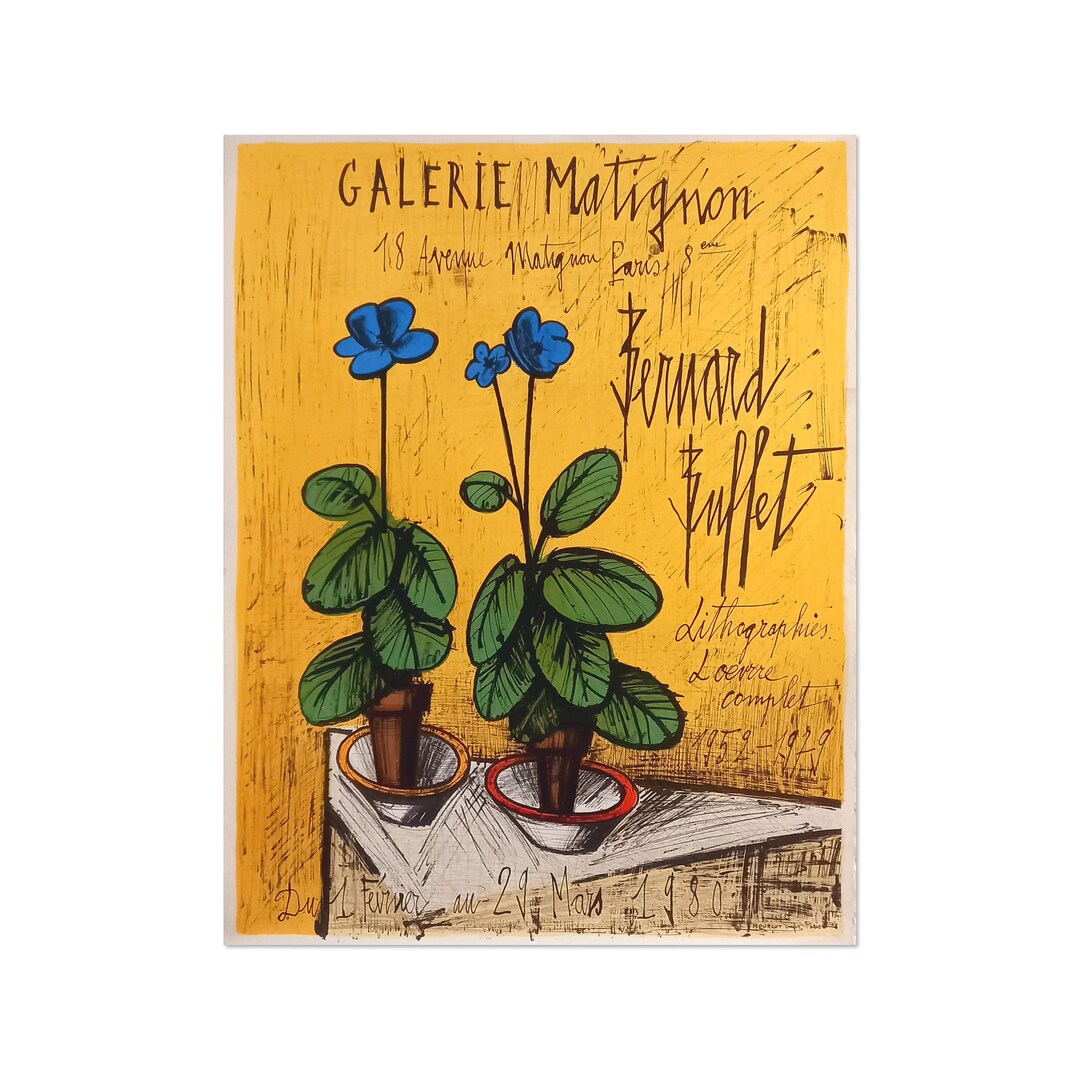 Original French Bernard Buffet Painting Exhibition Poster From 1980 at ...