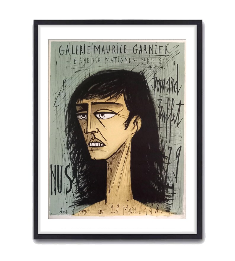 Original French Bernard Buffet Painting Exhibition Poster From 1980 at ...