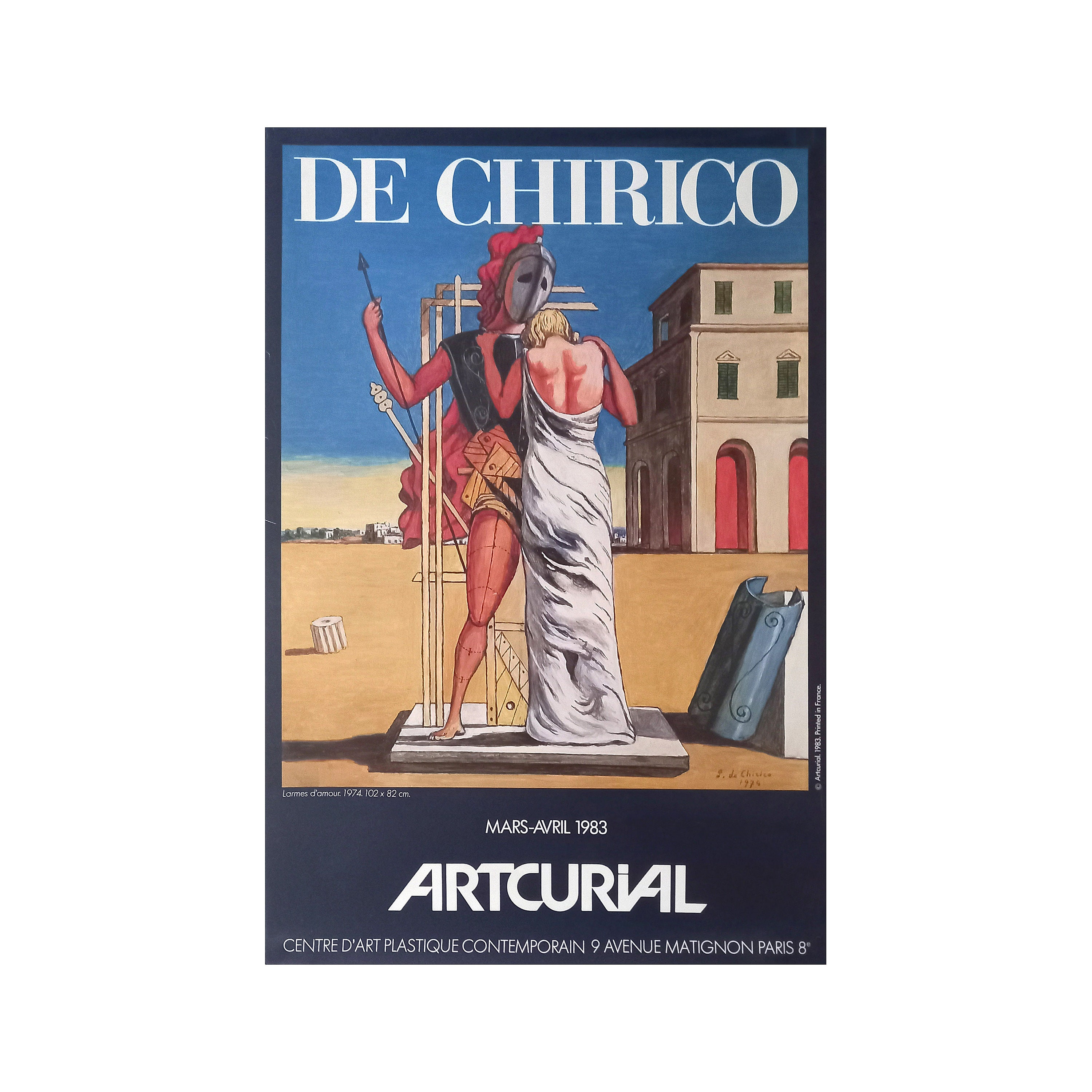 Original Giorgio De Chirico Exhibition Poster From 1983 in Paris, Wall ...