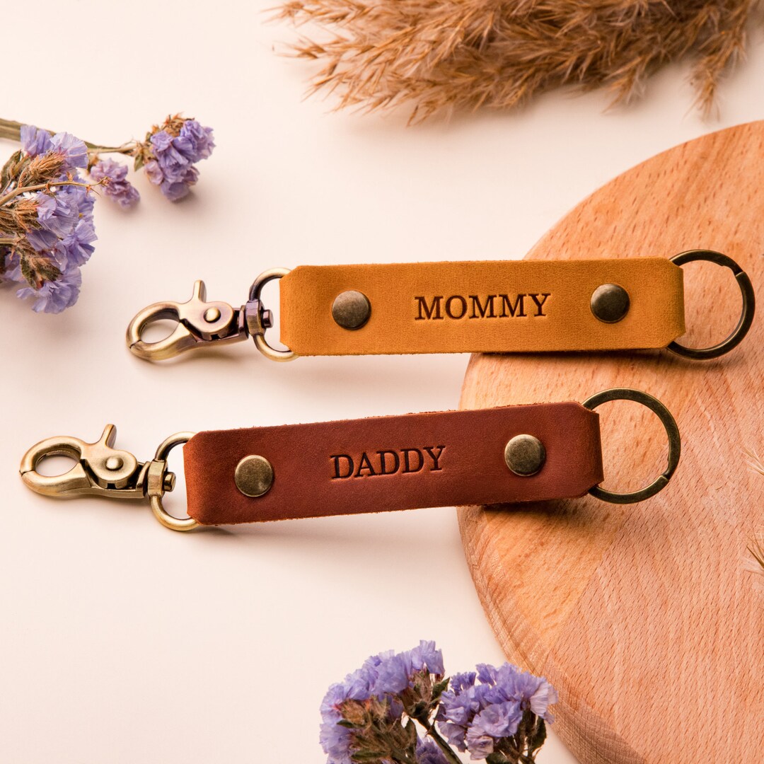 Leather Key Fob Gift for Him Personalized With Initials/name - Etsy