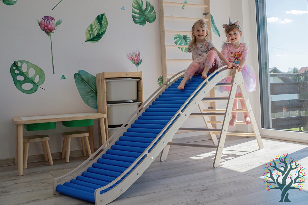 Large Sensory Roller Slide & Montessori Climbing Triangle: Indoor ...