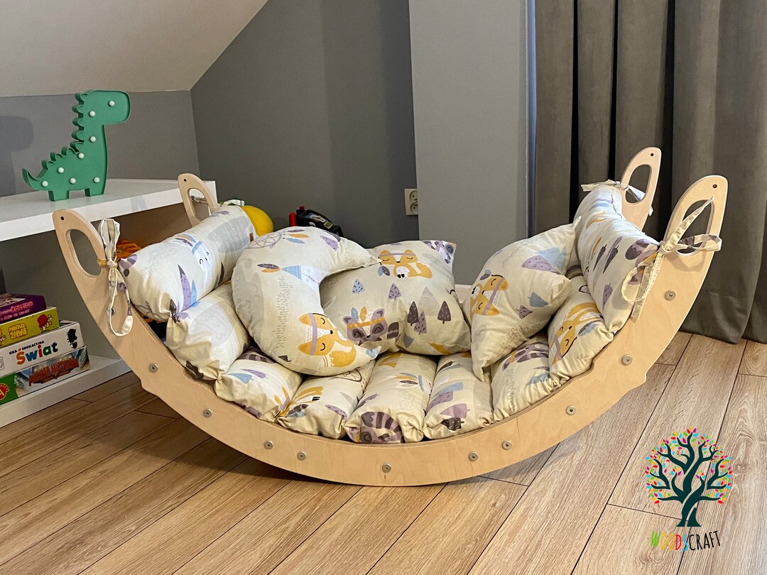Arch With Pillow: Climbing Arch Rocker, Climbing Triangle, Wooden ...