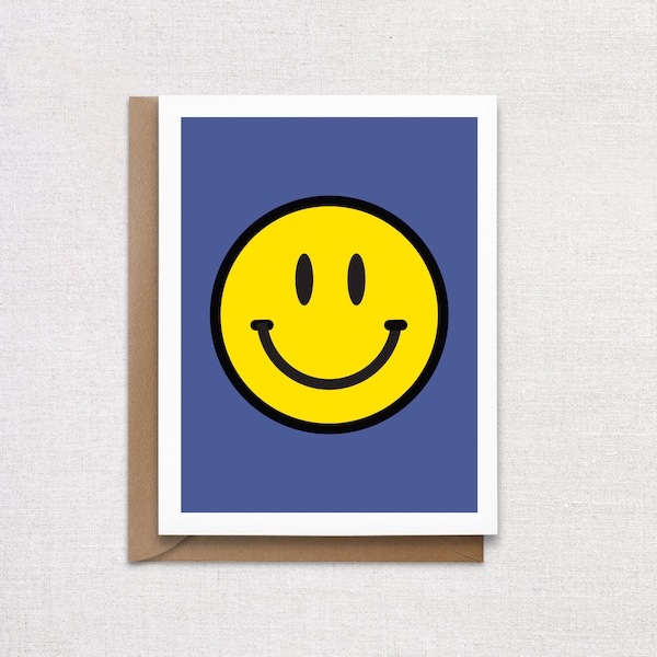 Smiley Face Card - Etsy
