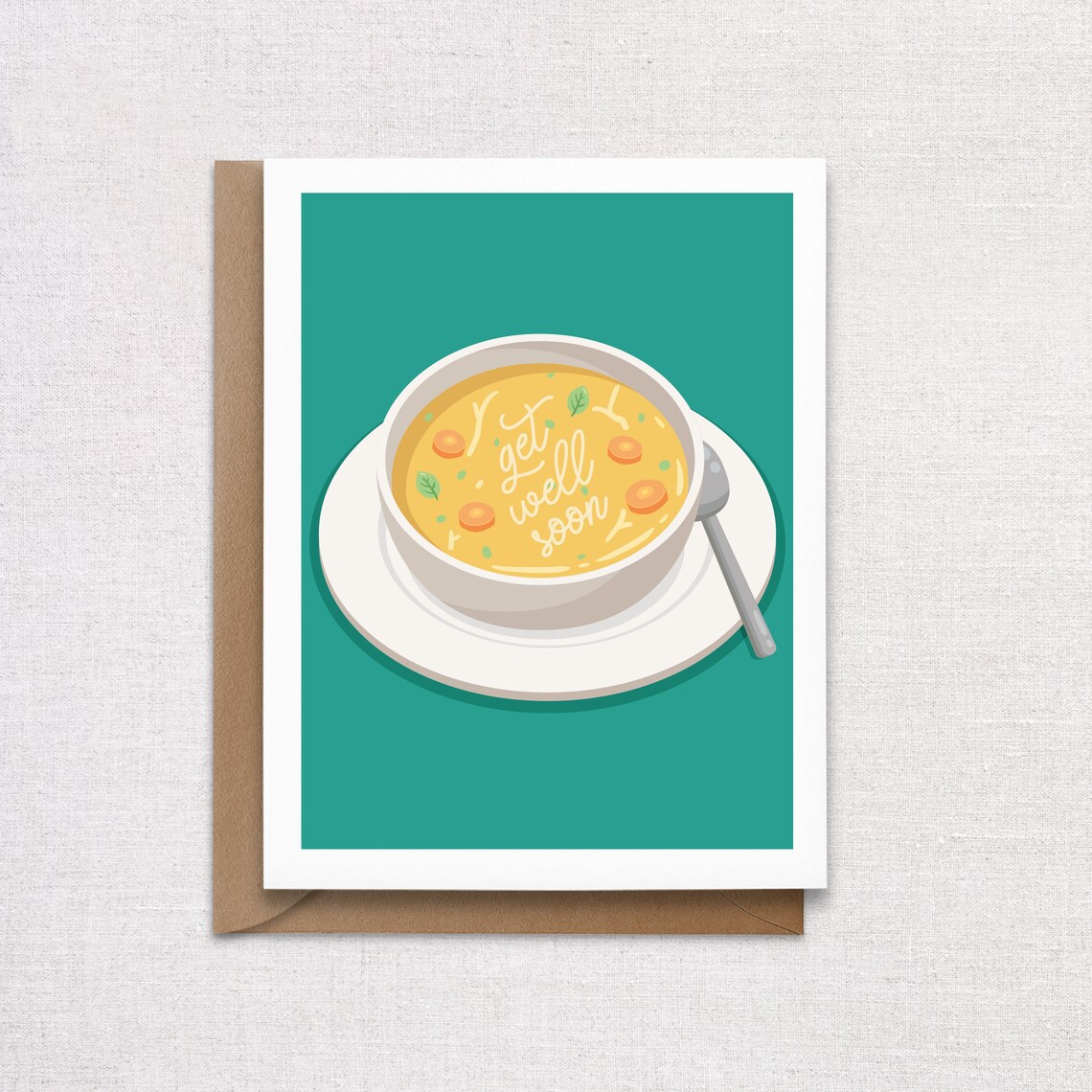 Get Well Soon Soup Greeting Card. Sick Friend Card. Wellness - Etsy