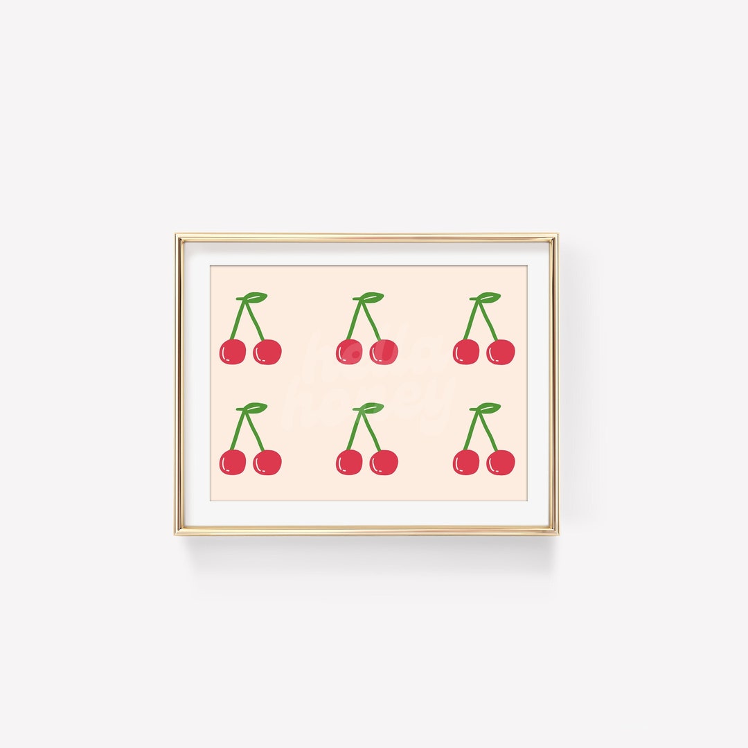 Cute Cherries Wall Art Digital Download - Wall Print - Etsy