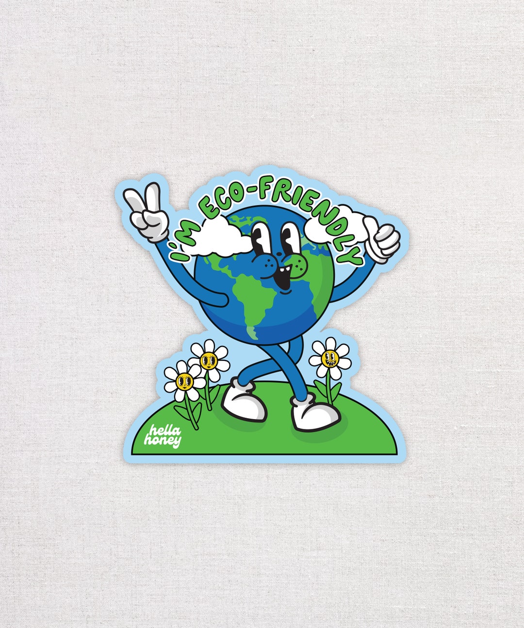 Planet Earth Eco-friendly Sticker. Sustainable Water Bottle and Laptop ...