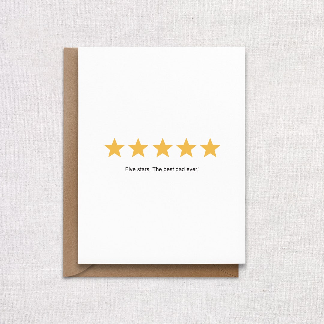 Five Stars Father's Day Greeting Card. Simple Dad Card. - Etsy