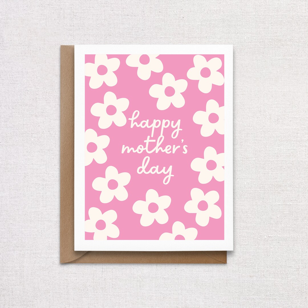 Happy Mother's Day Floral. Mother's Day Greeting Card. - Etsy