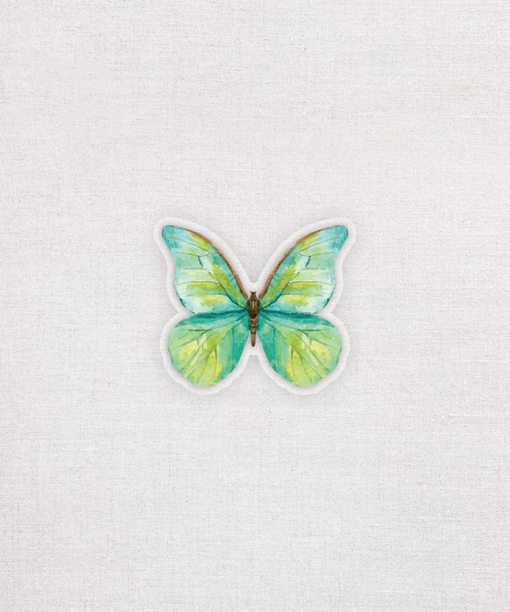 Green Butterfly Sticker / Nature Sticker / Water Bottle | Etsy