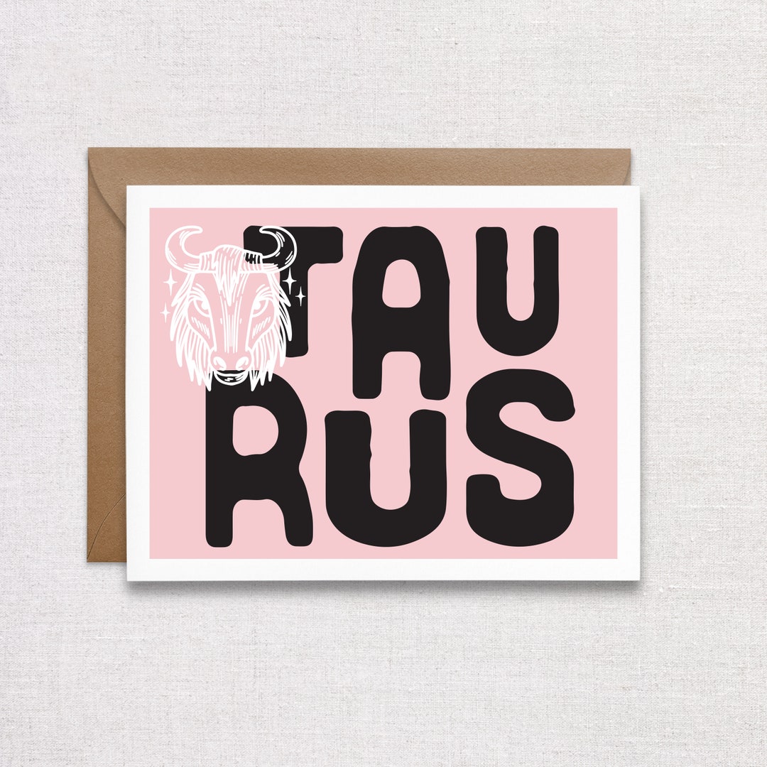 Taurus Zodiac Birthday Card. Happy Birthday Astrology Greeting Card - Etsy