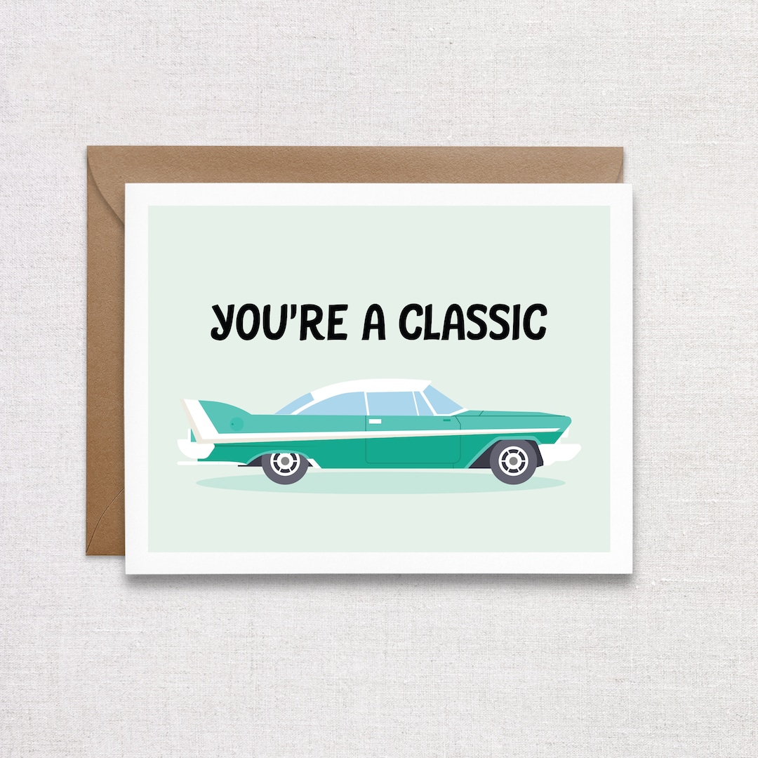 Classic Car Birthday Day Card. Vintage Car. - Etsy