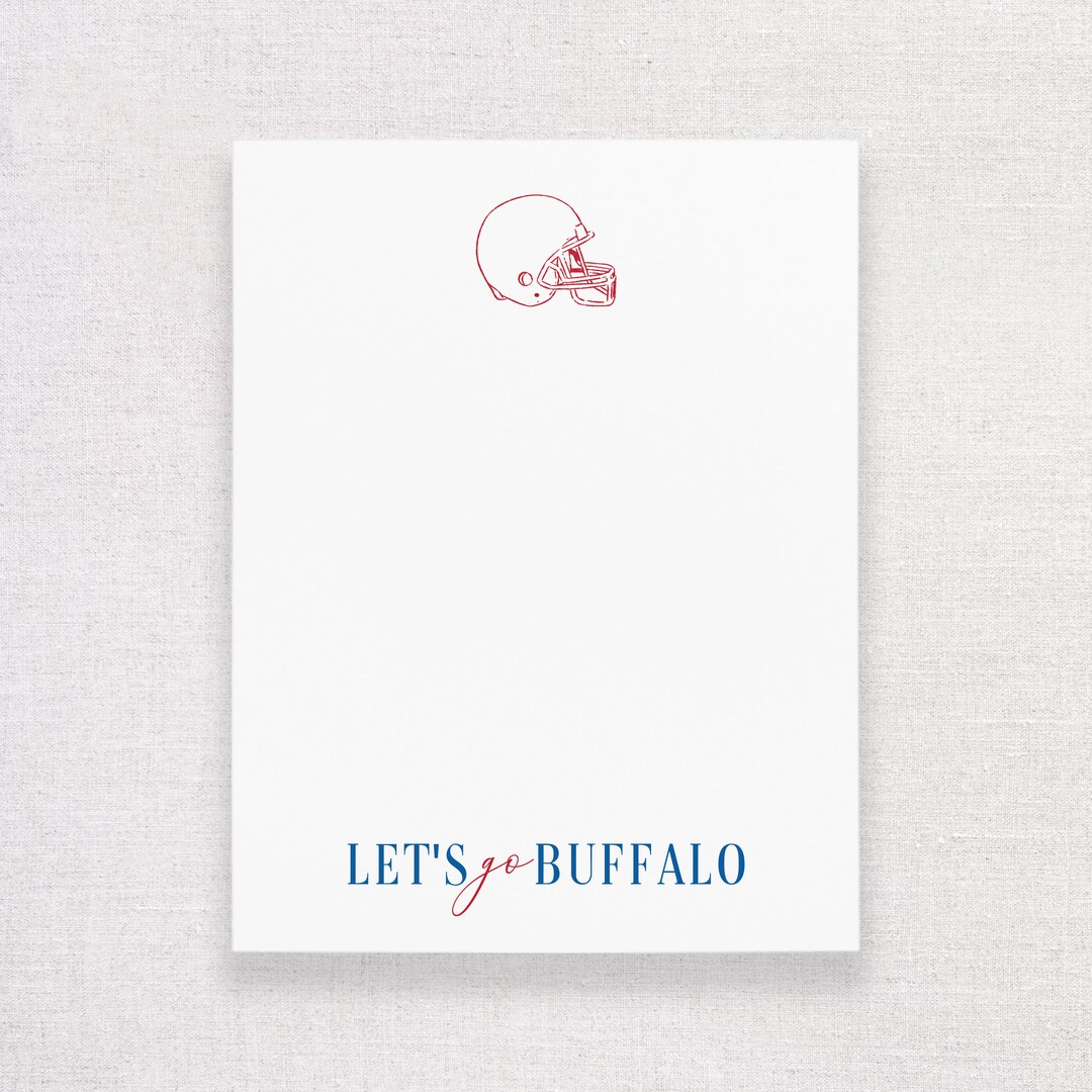 Let's Go Buffalo Football Notepad. Buffalo Stationery Gift. - Etsy