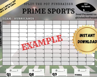 Printable Football Squares 4 Quarter Payouts 8.5x11 - Etsy