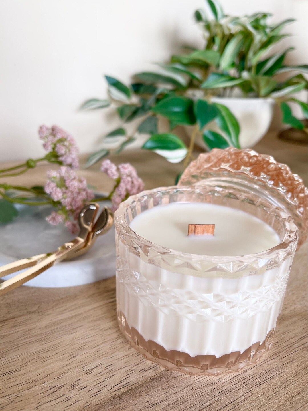 Vintage Cut Glass Candle Vintage Glass Soy Scented Candles Natural Soy ...