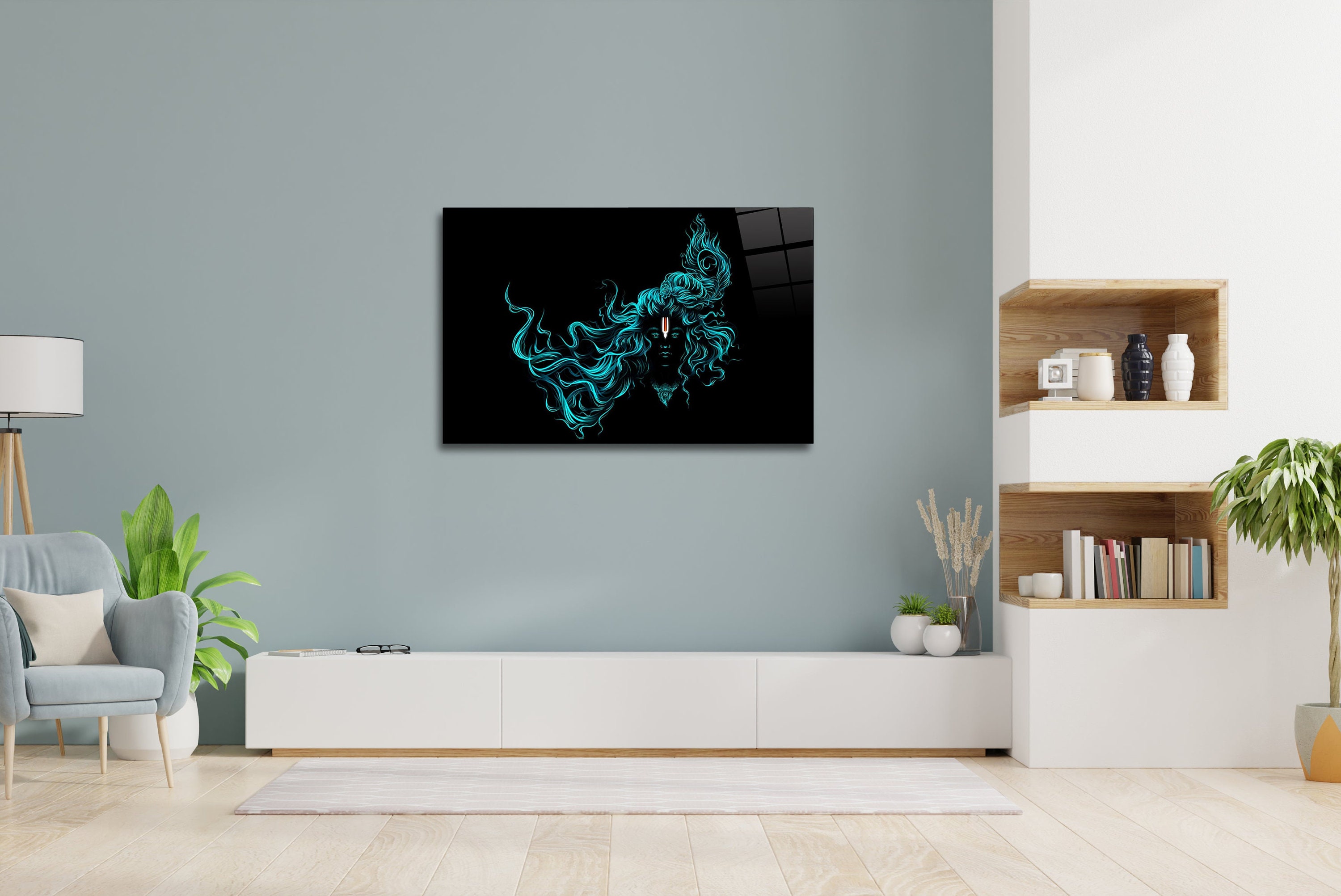 Divine Grace: Lord Krishna Glass Wall Art for Spiritual Inspiration - Etsy