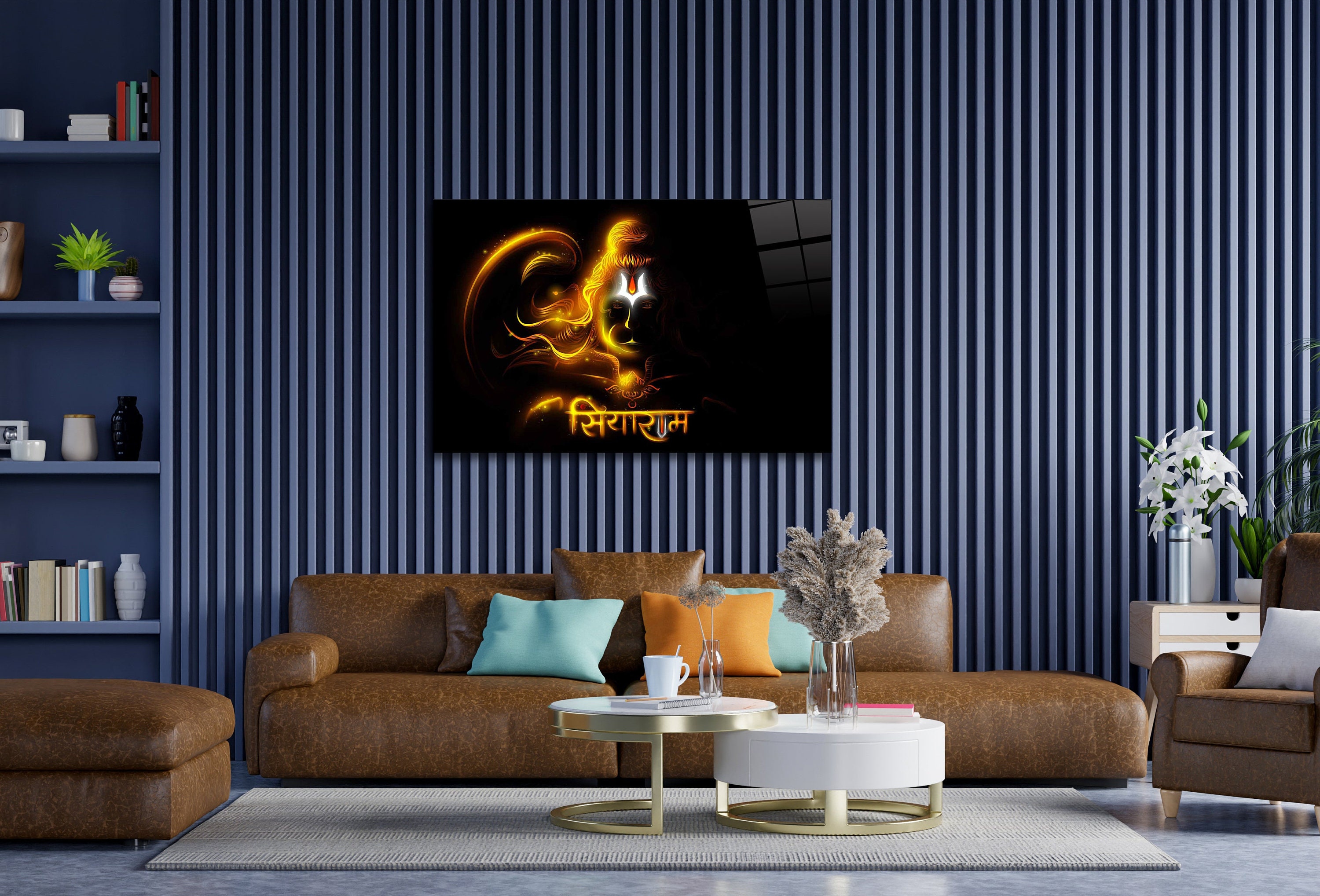 Devotion Embodied: Shri Hanuman Ji Glass Wall Art - Etsy