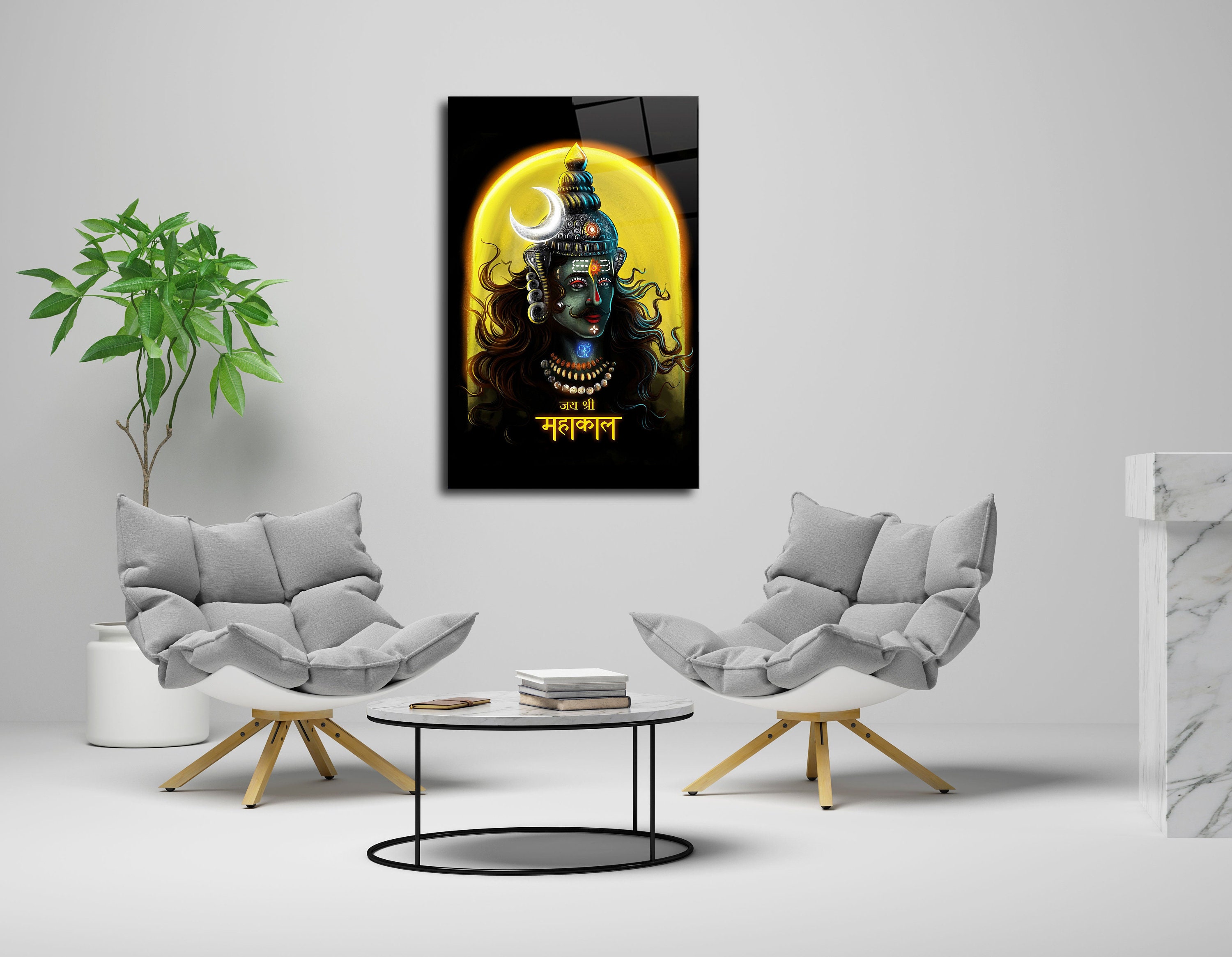 Jai Shree Mahakal Glass Wall Art | Divine Home Decor - Etsy