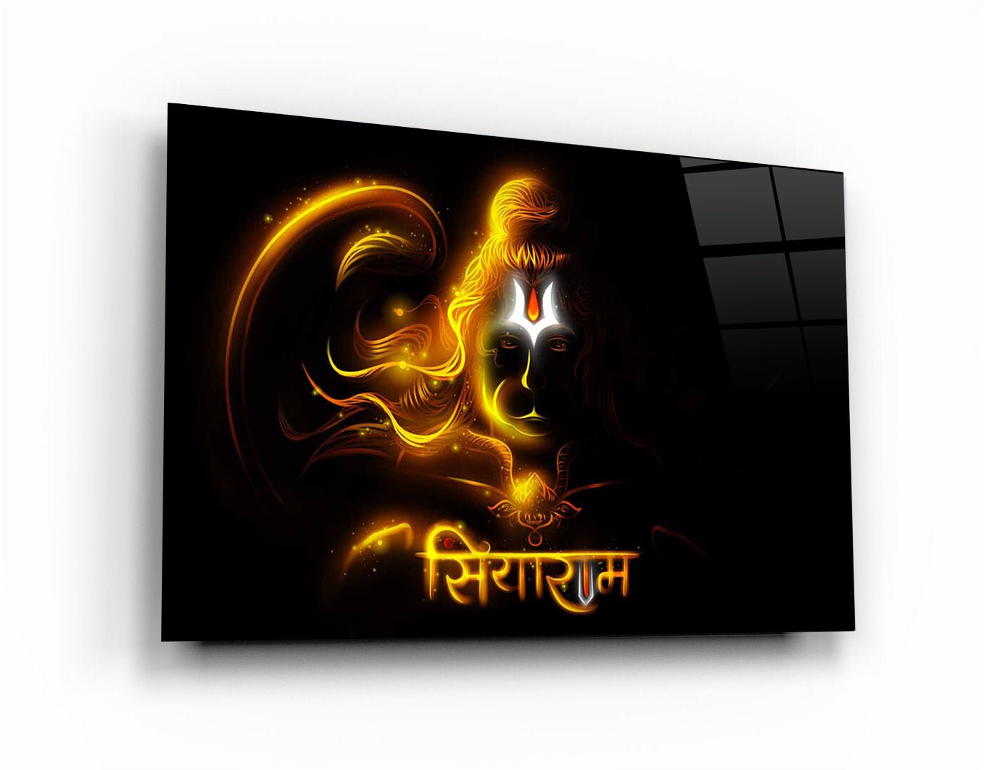 Devotion Embodied: Shri Hanuman Ji Glass Wall Art - Etsy
