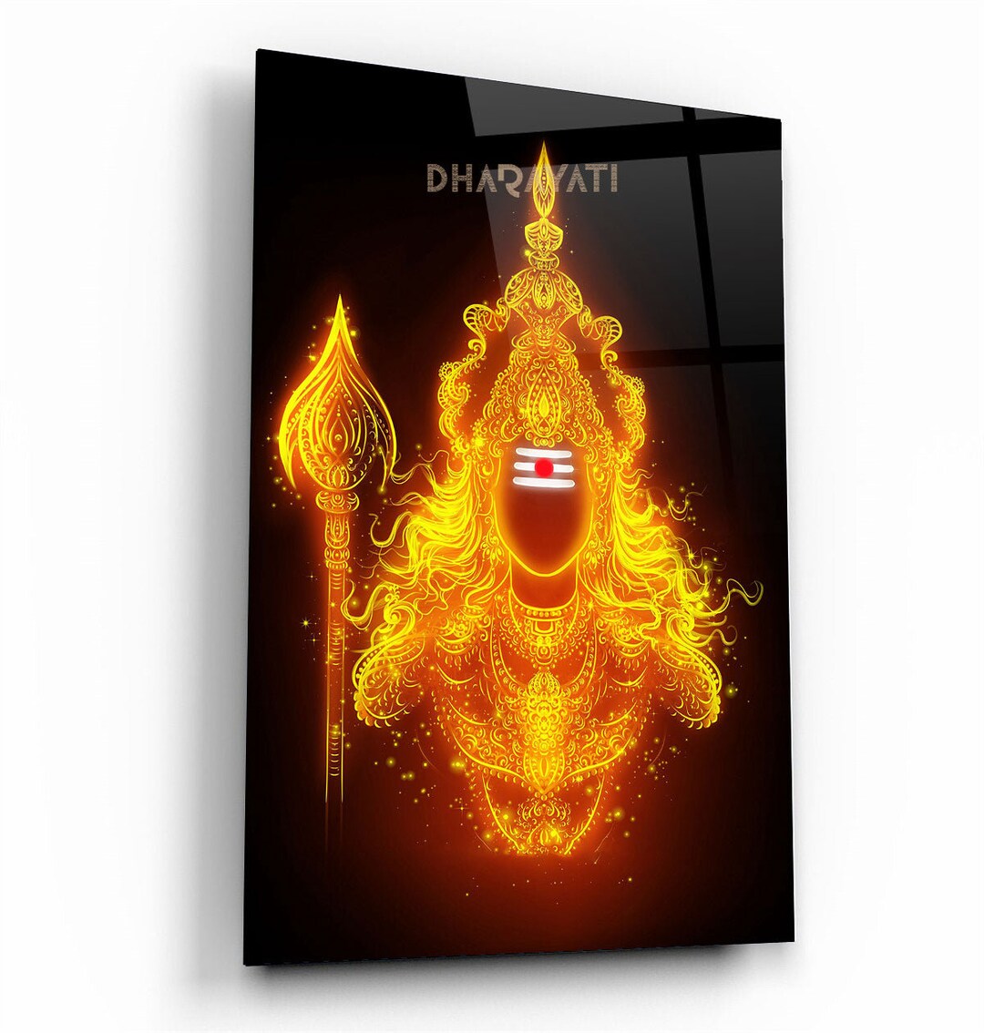 Lord Kumara Swamy murugan With Weapon Glass Wall Art - Etsy