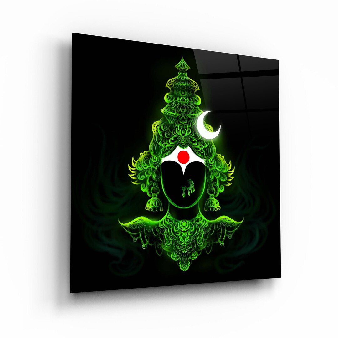 Eternal Serenity: Devi Green Color Glass Wall Art for Sacred - Etsy