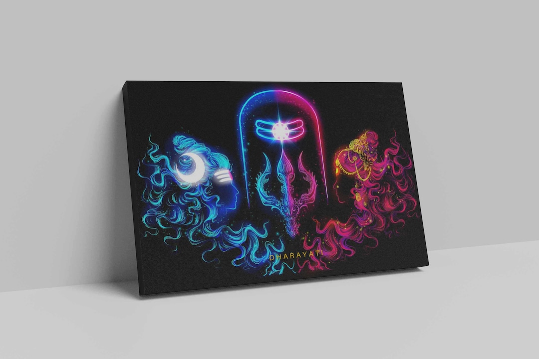 Eternal Union: Shiva Shakti With Linga - Canvas Art - Etsy