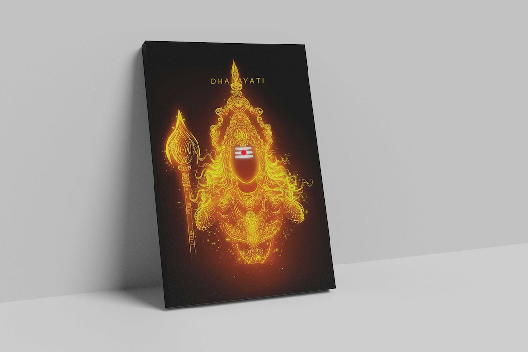 Lord Murugan Embracing His Mighty Weapon | Canvas Art - Etsy