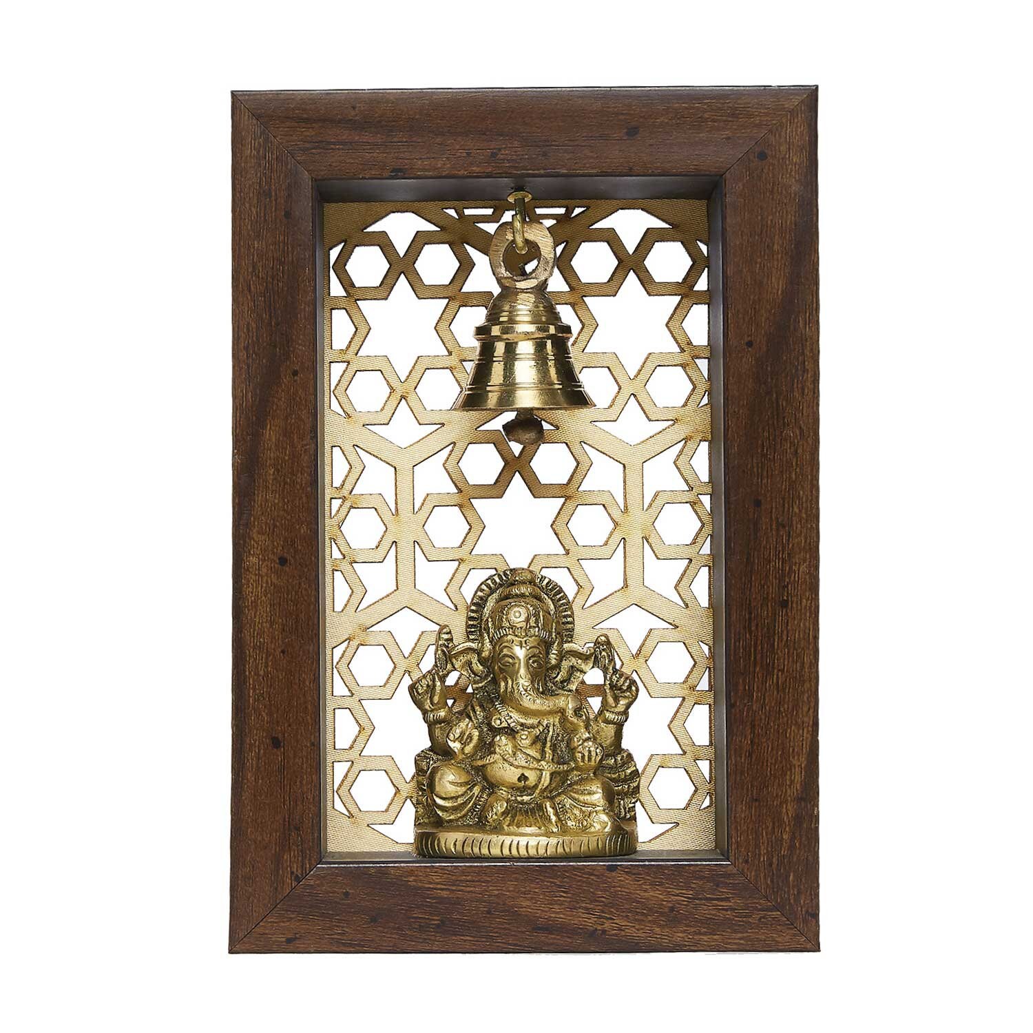 Wooden Temple Frame With Crown Ganesha and Jaali Pattern - Etsy