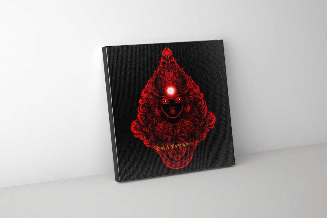 Goddess Devi: Divine Power in Radiant Red - Canvas Art - Etsy