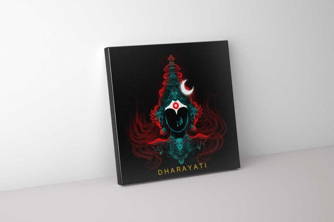 Divine Harmony: Devi in Red and Teal - Canvas Art - Etsy