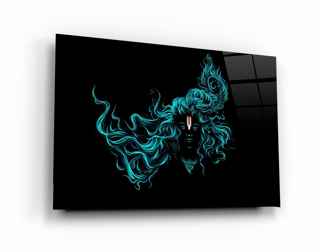 Divine Grace: Lord Krishna Glass Wall Art for Spiritual Inspiration - Etsy