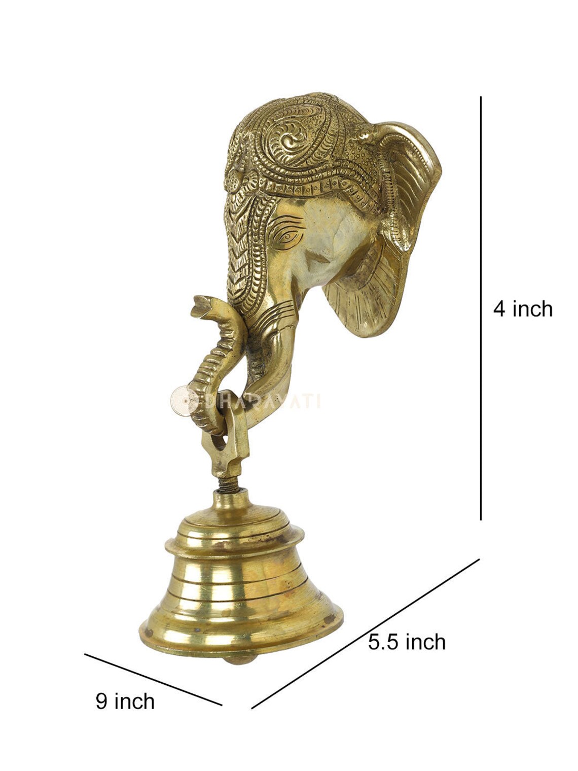 Brass Elephant Face Wall Hanging Bell Decorative - Etsy