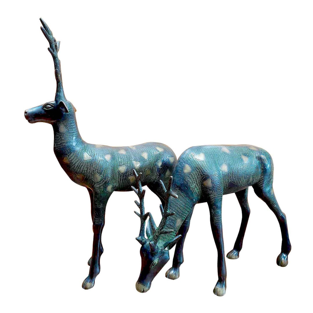 Brass Antique Finish Deer (set of 2) - Etsy
