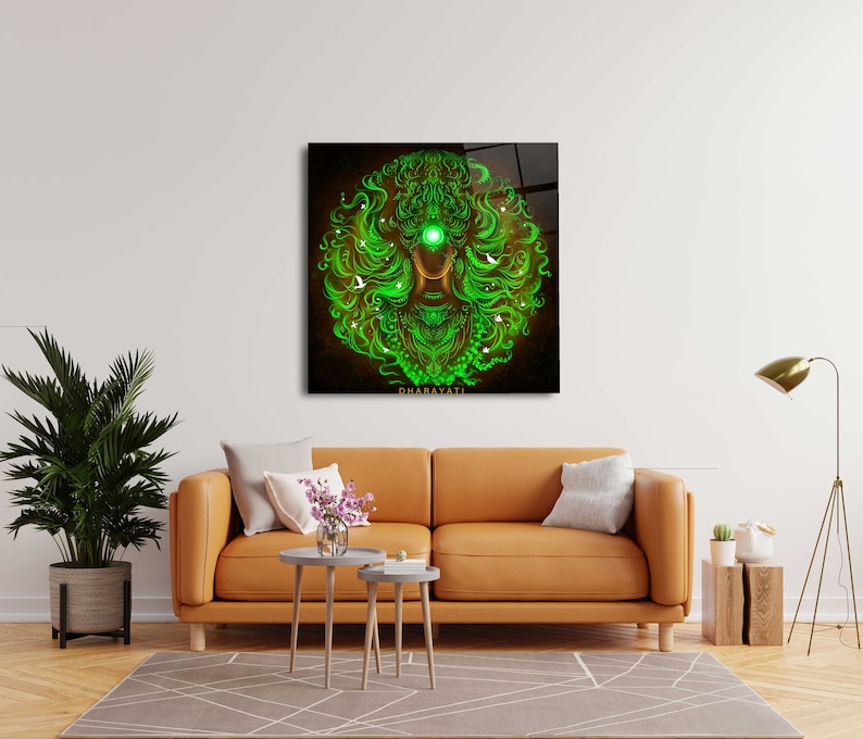 Vanadevi Green Glass Wall Art: Captivating and Vibrant Home Decor - Etsy